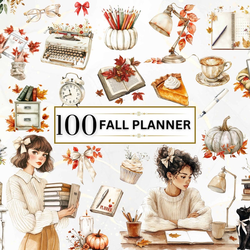 Planner Girl Clipart - Etsy