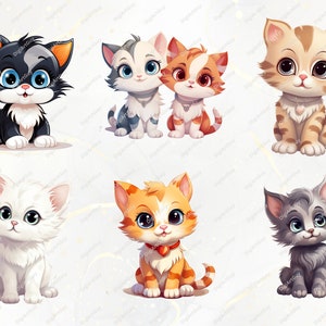 Cute Kittens PNG Bundle - 100 Kittens Clipart Pngs, Cats Clipart ...