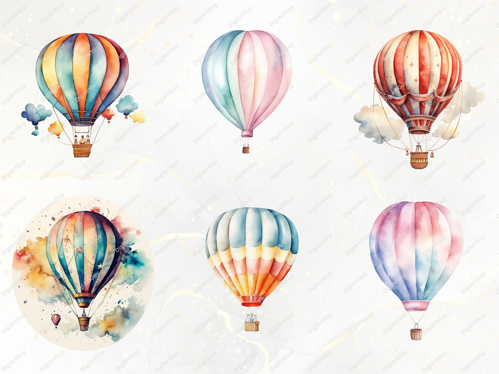 Balloons Clipart Watercolor Birthday Clipart Party Balloon PNG Set ...