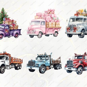Watercolor Truck Clipart - 79 Watercolor Winter Clipart Pngs, Red Truck ...