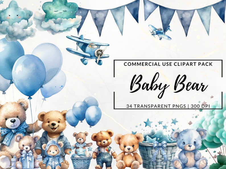 Teddy Bear Baby Shower Teddy Bear Clipart for Decor Baby Shower Boy ...