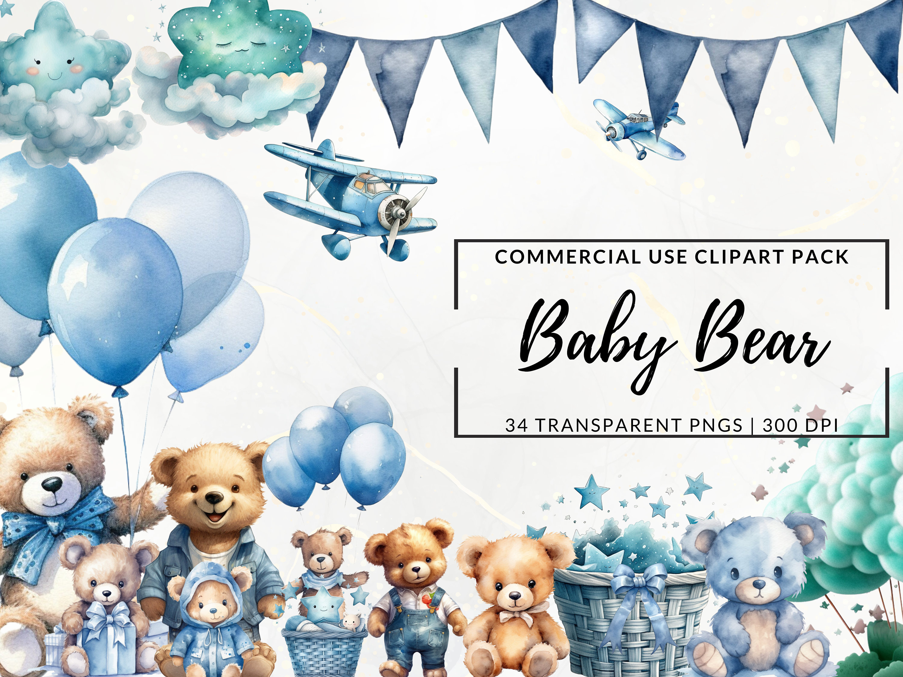Teddy Bear Baby Shower Teddy Bear Clipart for Decor Baby Shower Boy ...