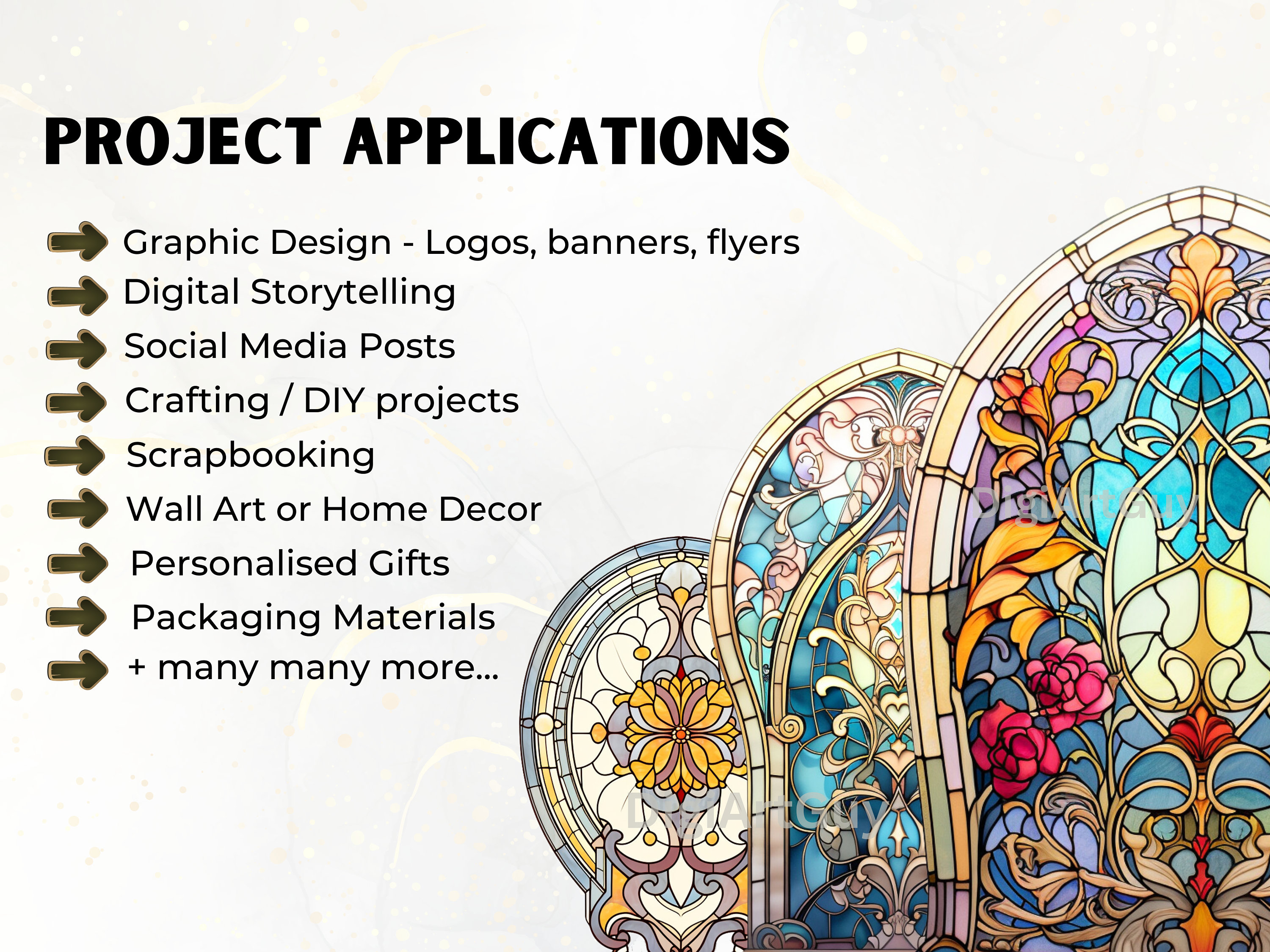 Stained Glass Art PNG Stained Glass Design for Junk Journal Stained ...