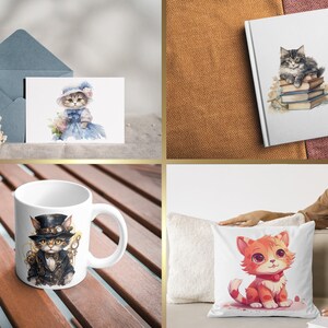 Cat PNG Mega Bundle - 1000+ Cat Clipart Pngs, Watercolor Animal Clipart ...