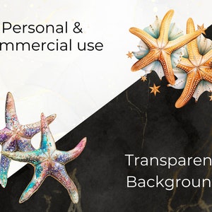 Sea Animals Clipart Bundle - 86 Starfish Clipart, Under the Sea PNG ...