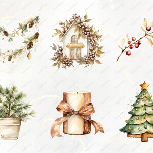 Boho Winter Clipart - 169 Watercolor Winter Clipart Pngs, Cozy Neutral ...