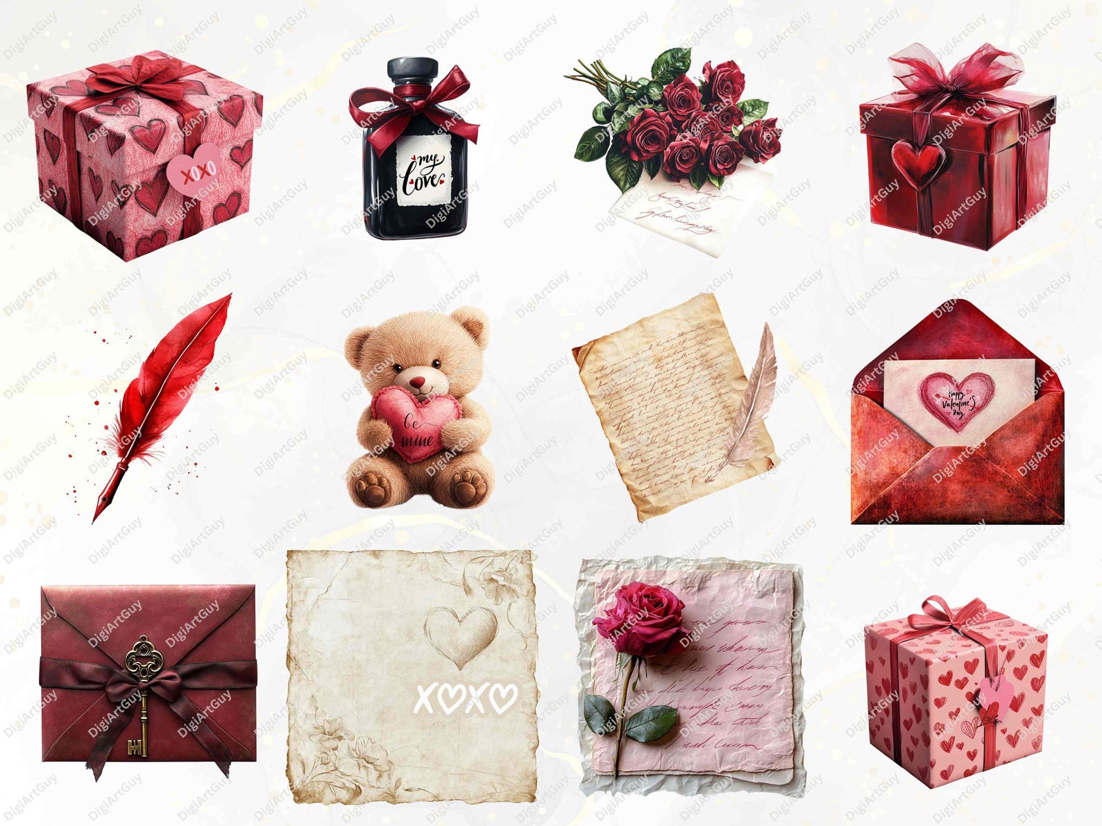 Love Letter Clipart Valentine's Day PNG Happy Valentines Day Clipart ...