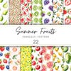 Fruits Seamless Digital Paper - Fruits Summer Background - Fruits ...