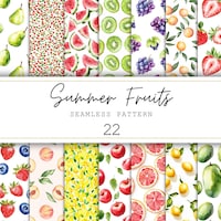 Fruits Seamless Digital Paper - Fruits Summer Background - Fruits ...