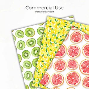 Fruit Seamless Patterns Summer Fruit Digital Paper Junk Journal Paper ...