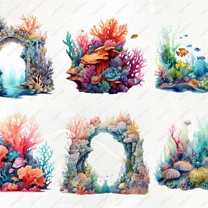 Coral Reef Clipart - 70 Sea Coral PNG, Under the Sea PNG, Tropical Reef ...