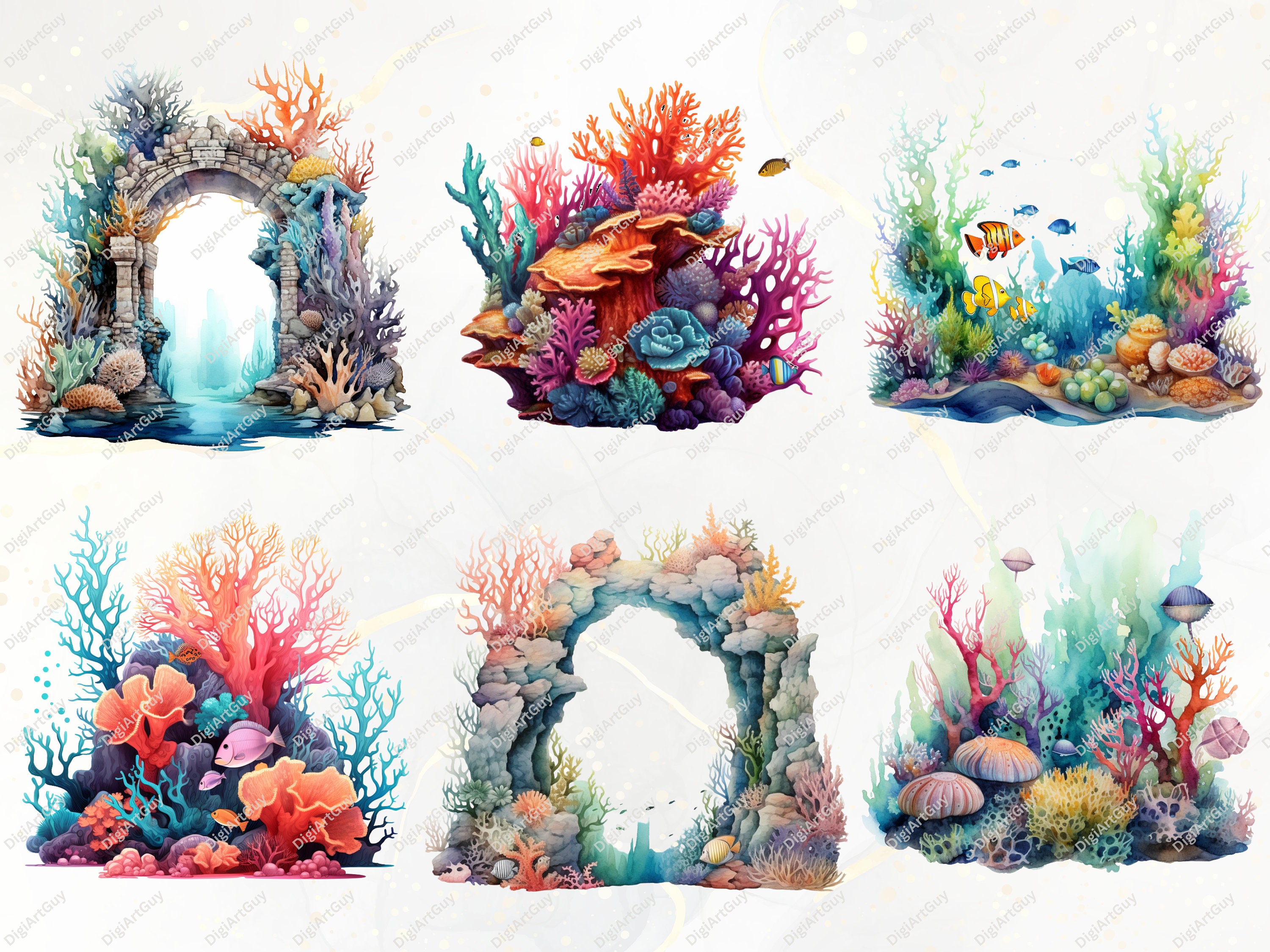 Coral Reef Clipart - 70 Sea Coral PNG, Under the Sea PNG, Tropical Reef ...