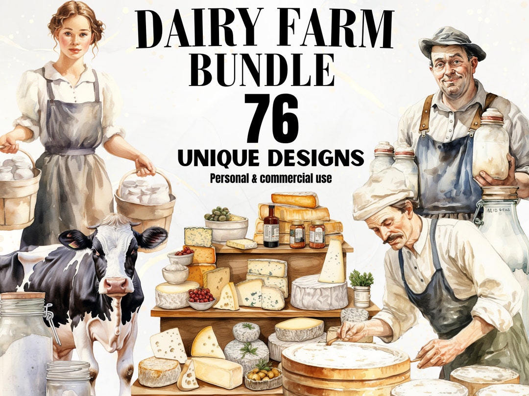 Dairy Farm Image Bundle | Milk and Cheese Image | Cow Image | Cheese ...
