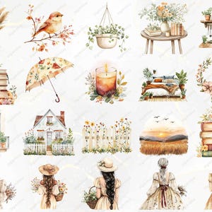 Boho Spring Clipart Watercolor Spring PNG Bunny Clipart Floral Spring ...