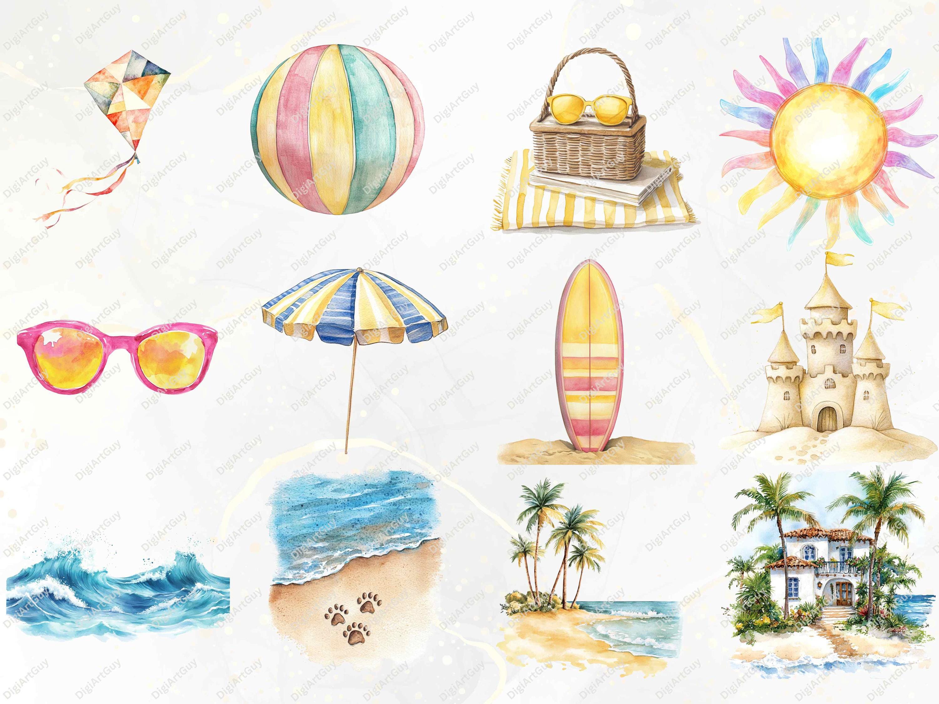 Summer Cat PNG Cat Breeds PNG Bundle Tropical Summer Clipart Watercolor ...