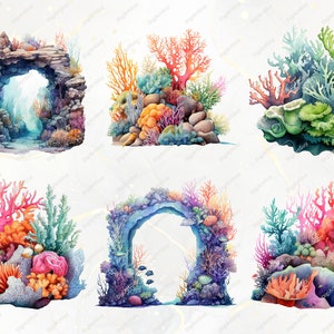 Coral Reef Clipart - 70 Sea Coral PNG, Under the Sea PNG, Tropical Reef ...