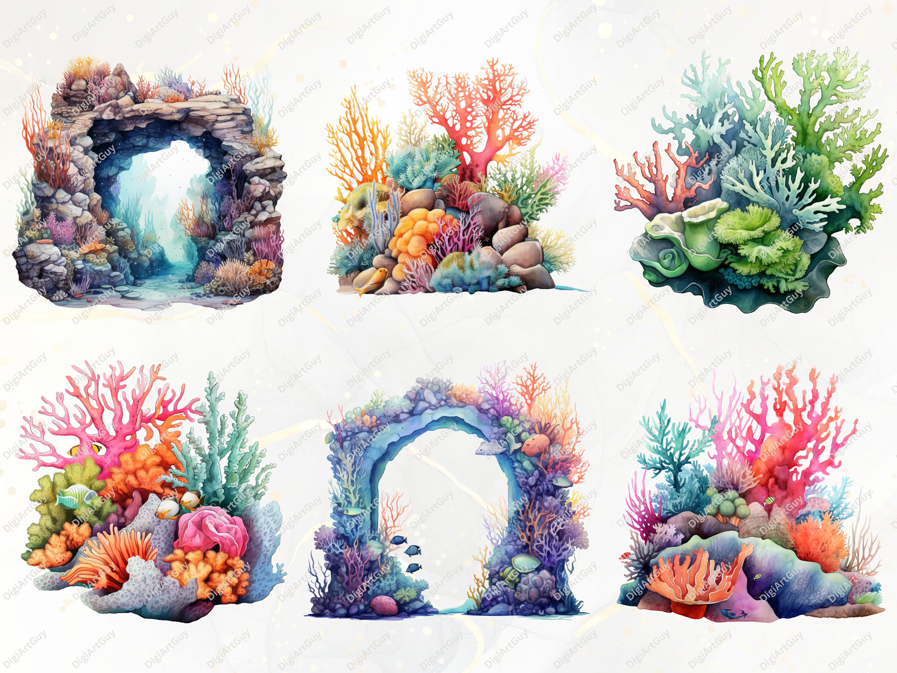 Coral Reef Clipart - 70 Sea Coral PNG, Under the Sea PNG, Tropical Reef ...