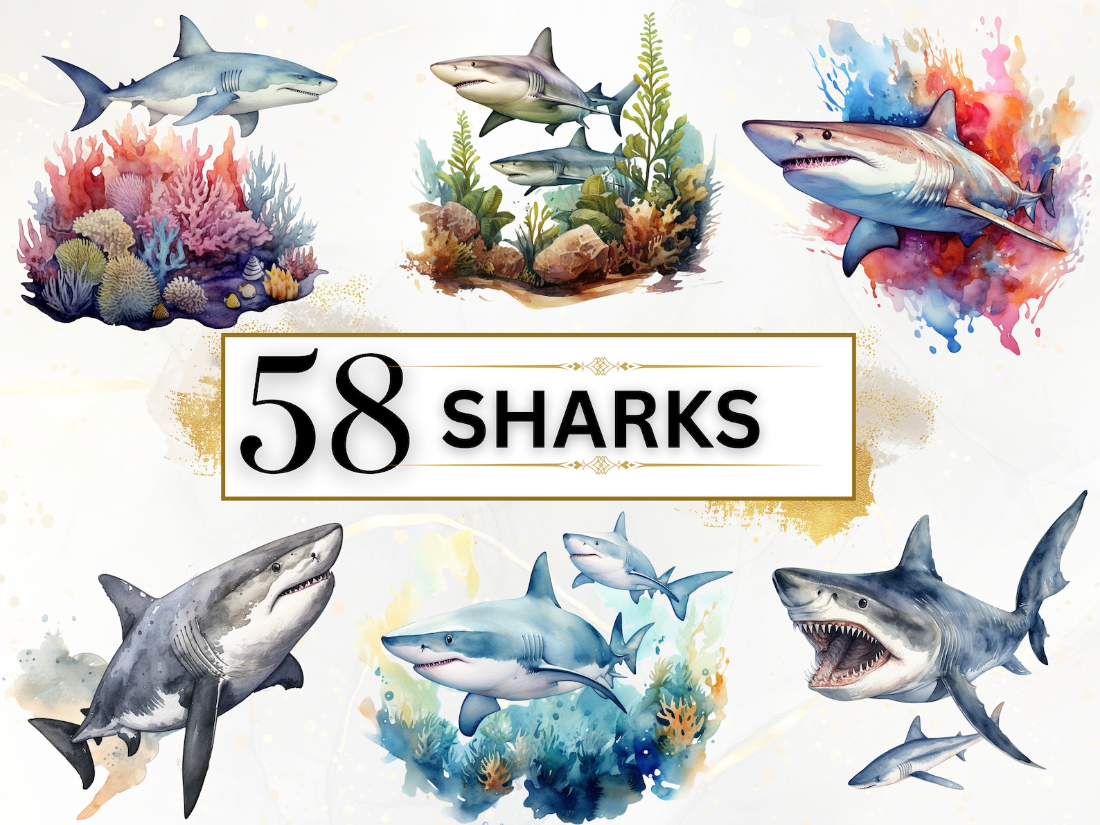 Shark Clipart - 58 Sharks Clipart, Baby Shark PNG, Cute Shark PNG, Cute ...