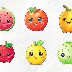 Kawaii Clipart Bundle - 169 Cute Kawaii PNG Clipart Set, Kawaii Food ...