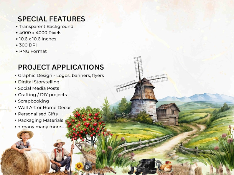 Western Mega Clipart Bundle Watercolor Western PNG Cowboy Clipart Farm ...
