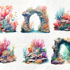 Coral Reef Clipart - 70 Sea Coral PNG, Under the Sea PNG, Tropical Reef ...