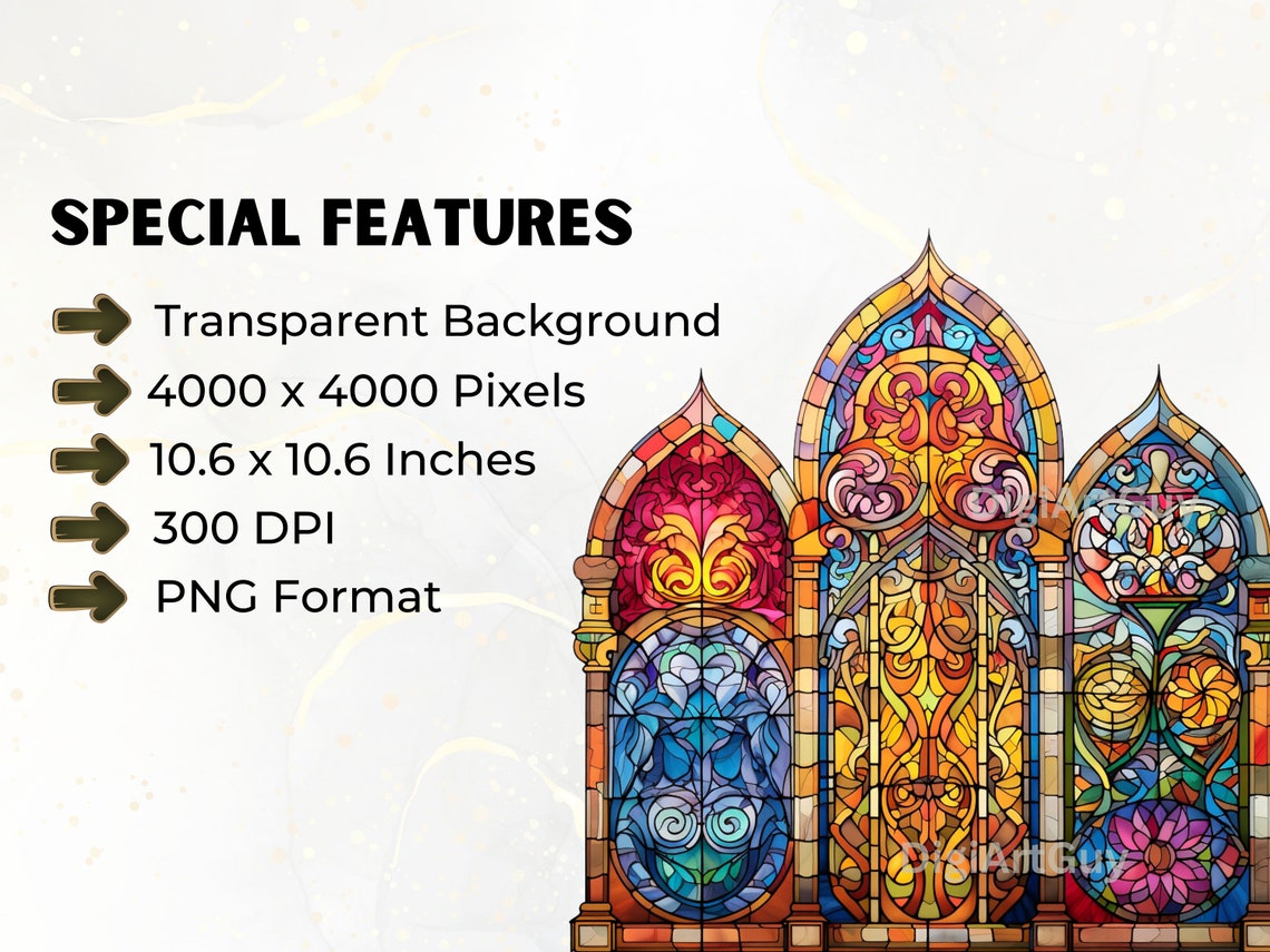 Stained Glass Art PNG Stained Glass Design for Junk Journal Stained ...