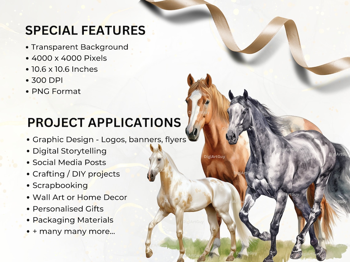 Pferd Clipart Aquarell Pferde PNG Bauernhof Tier Clipart Bauernhof ...