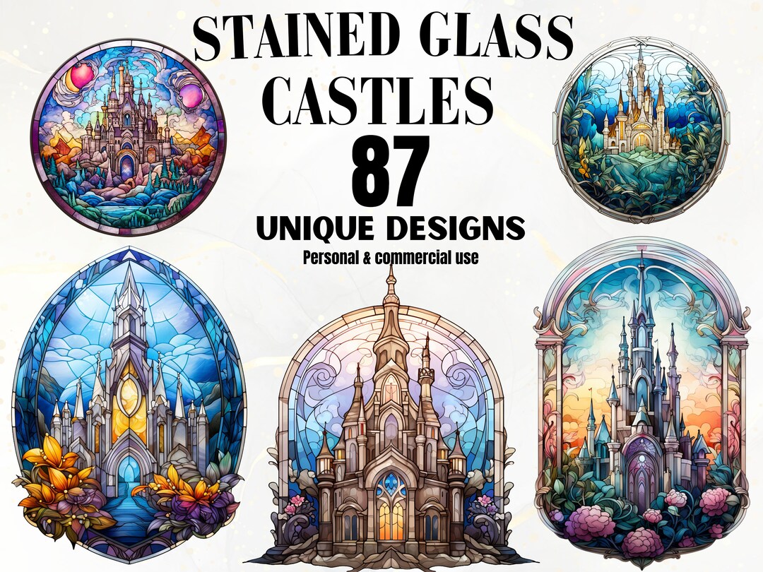 Stained Glass Castle PNG Bundle - 87 Unique Stained Glass Clipart ...