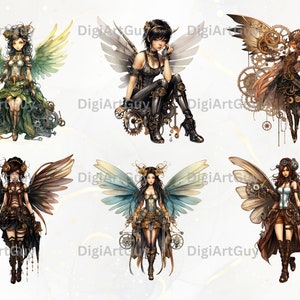 Steampunk Fairy Watercolor Clipart - 40 Watercolor Fairy Images ...