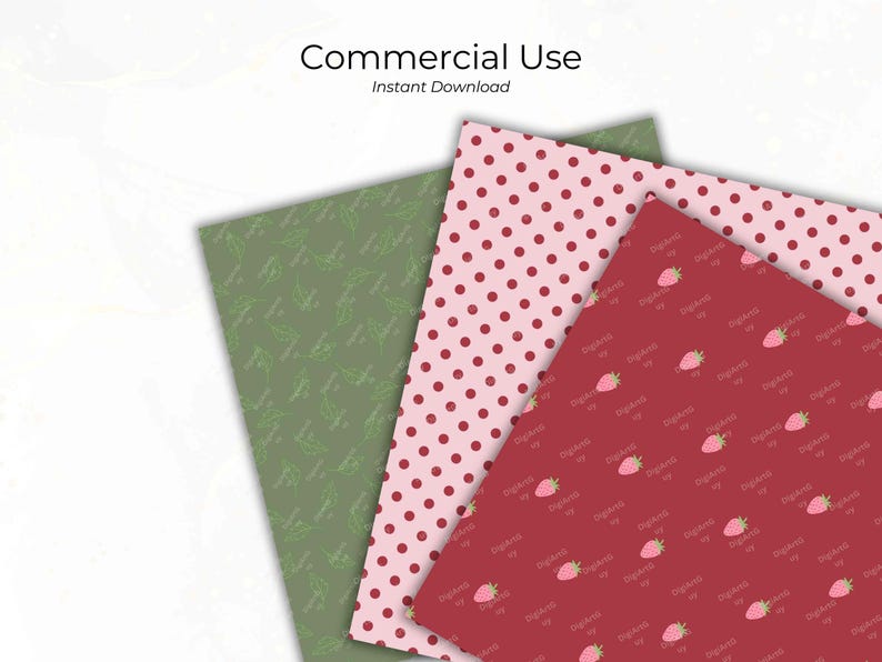 Strawberry Seamless Pattern Pink Junk Journal Paper Summer Fruit ...