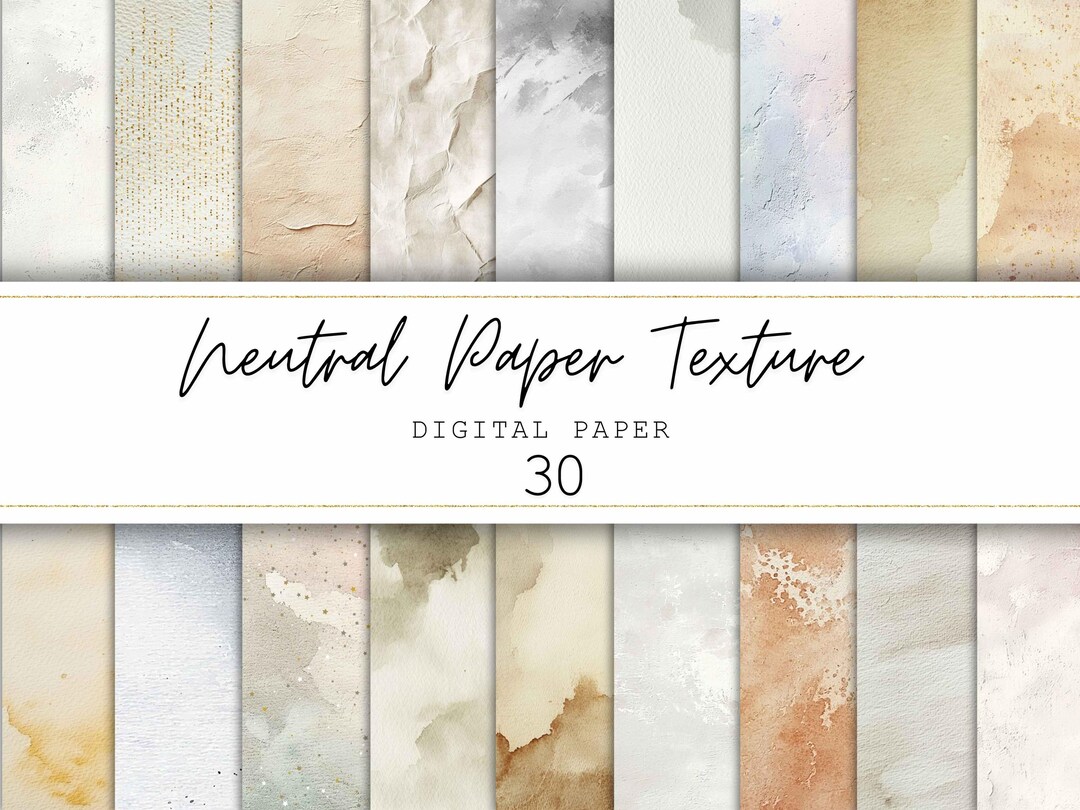 Watercolor Digital Paper Texture Neutral Digital Papers Card Making Kit ...