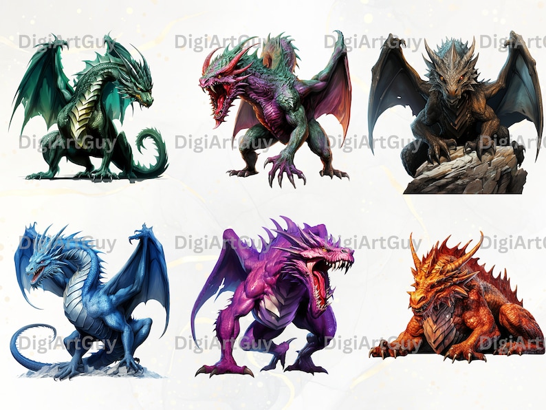 Ultra Realistic Dragons PNG Bundle - 160 Dragon Pngs, Dragon Clipart ...
