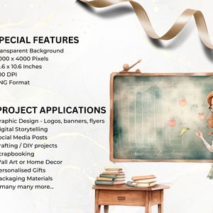 Back to School PNG Bundle - 100 Watercolor Back to School Clipart ...