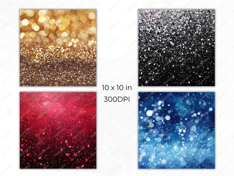 Glitter Digital Paper Shiny Backgrounds Luxury Rainbow Paper Glitter ...