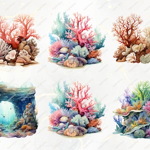 Coral Reef Clipart - 70 Sea Coral PNG, Under the Sea PNG, Tropical Reef ...