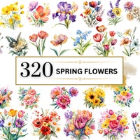 Floral Clipart Bundle, Flower PNG Design Elements, Flower Clipart ...