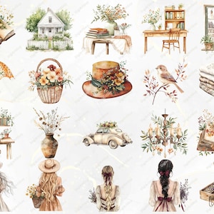 Boho Spring Clipart Watercolor Spring PNG Bunny Clipart Floral Spring ...