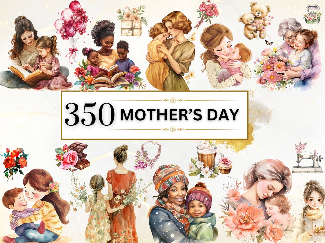Mother's Day Clipart Watercolor Mother's Day PNG Mother Day Clipart ...