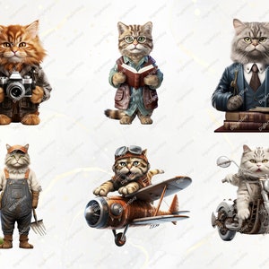 Working Cats PNG Bundle - 145 Cats Clipart Pngs, Cats Clipart, Animals ...
