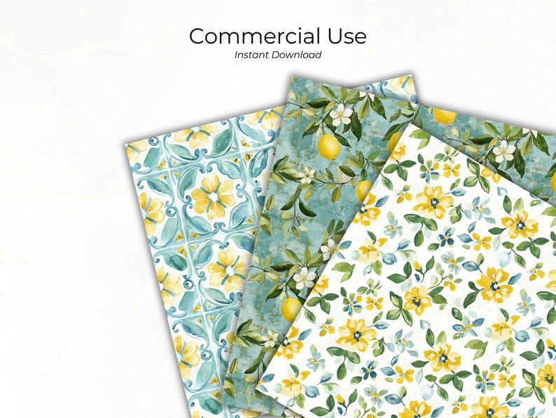 Mediterranean Seamless Patterns Blue Digital Print Summer Digital Paper ...