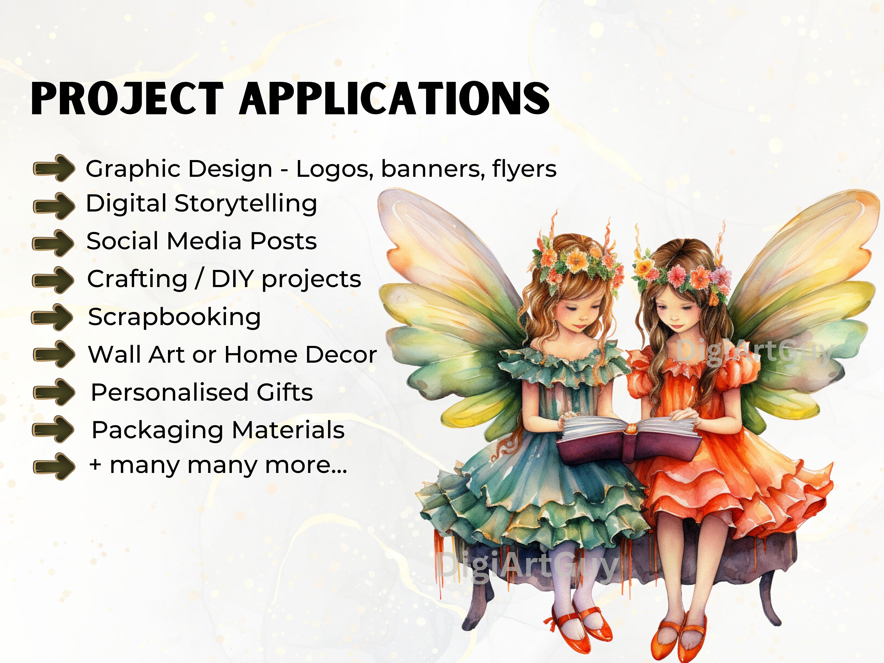 Book Fairy Watercolor Clipart - 33 Watercolor Fairy Images, Fairytale ...