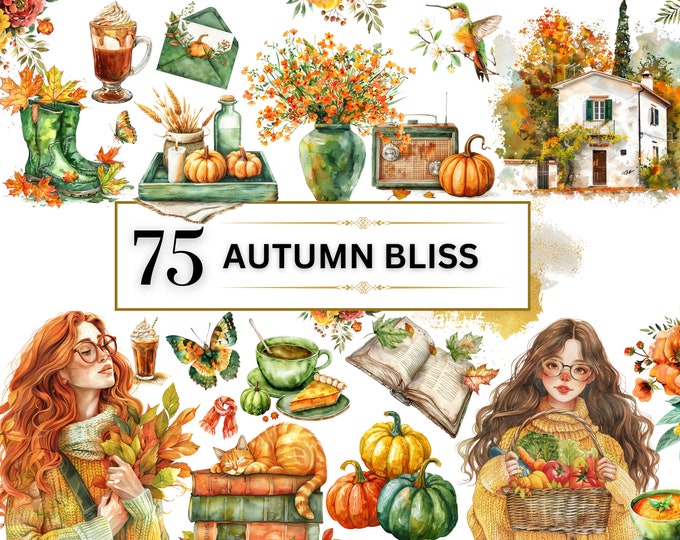 Thanksgiving Clipart, Watercolor Clipart, Fall Clipart, Autumn Clipart ...