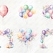 Balloons Clipart Watercolor Birthday Clipart Party Balloon PNG Set ...