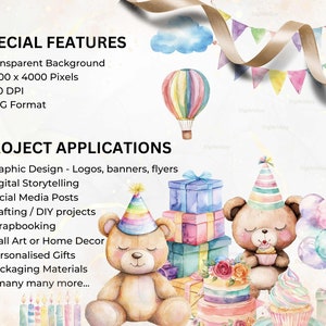 Rainbow Birthday Watercolor Clipart Celebration Illustrations ...