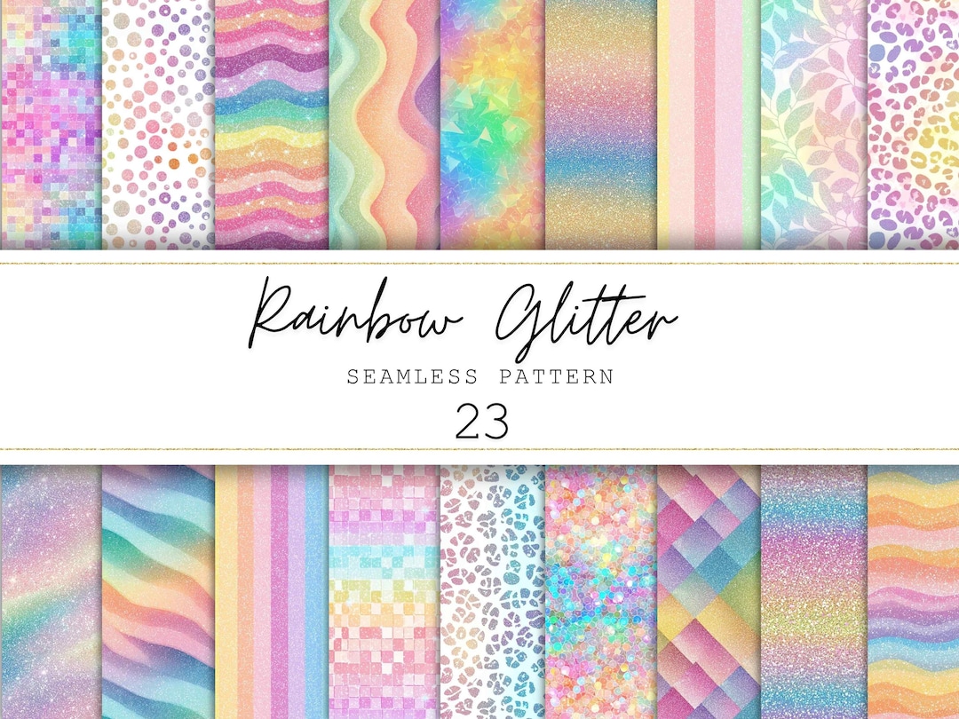 Rainbow Seamless Patterns Pastel Rainbow Digital Paper Shiny ...