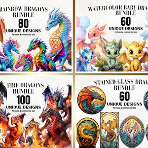 Dragon PNG Mega Bundle - 1600+ Dragon Pngs, Dragon Clipart, Fantasy ...