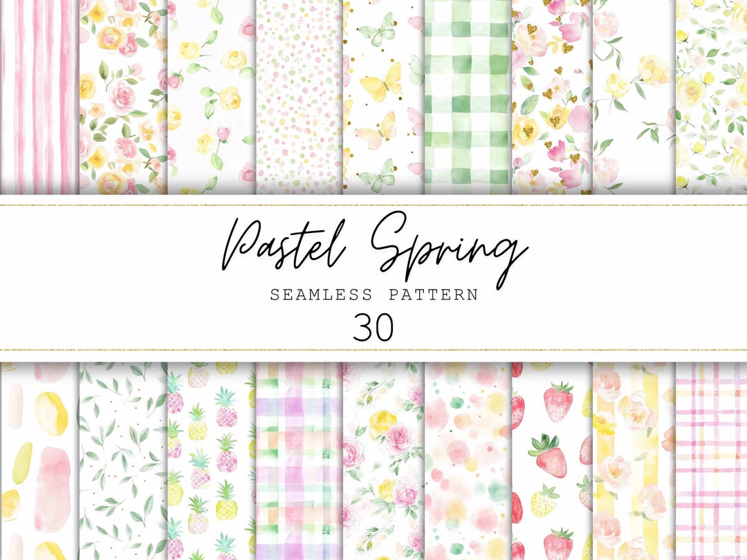 Pastel Spring Seamless Patterns Spring Floral Digital Paper Pastel ...