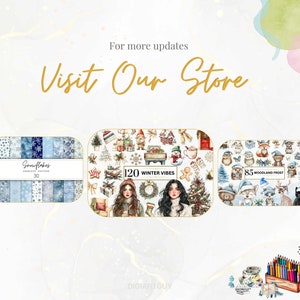 Watercolor Winter Landscape Clipart Winter PNG Festive Clipart Winter ...