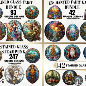 Stained Glass PNG Bundle - 1400+ Unique Stained Glass Clipart Bundle ...