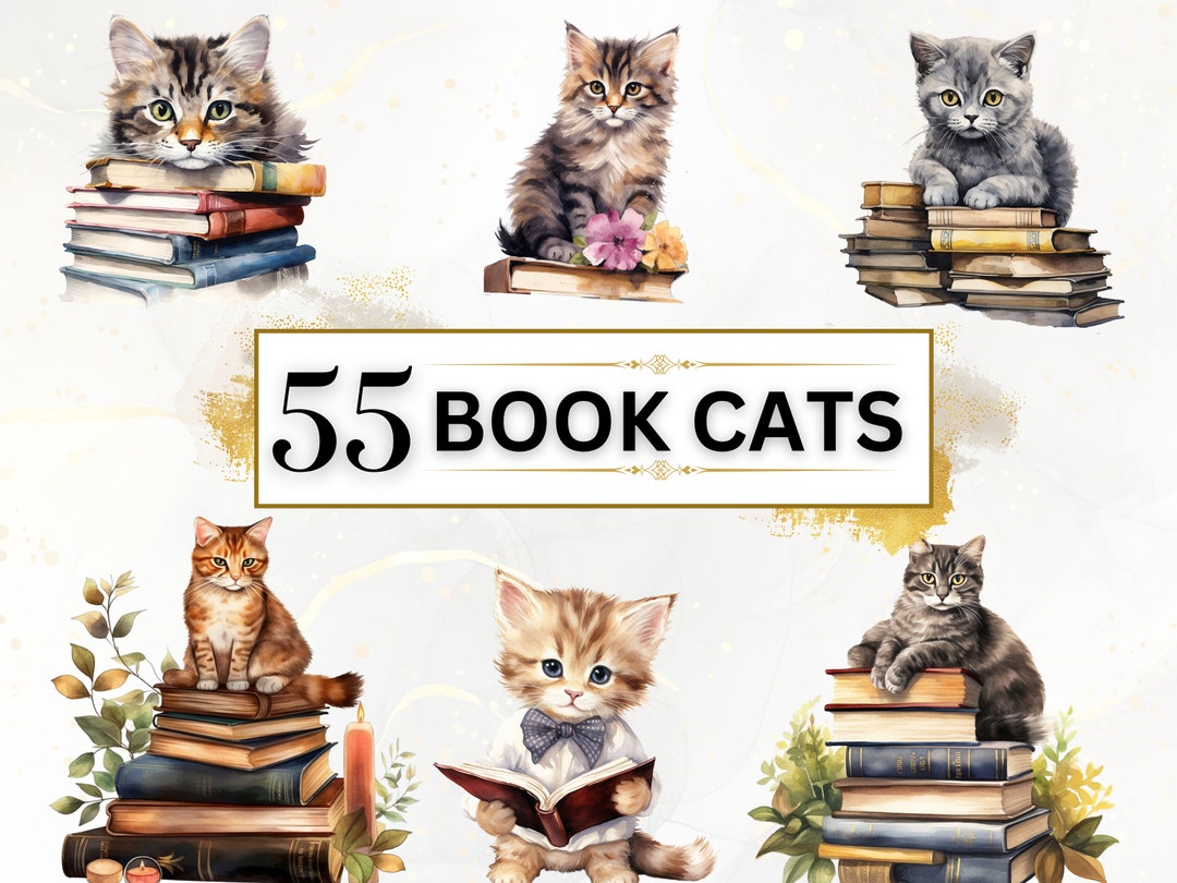 Book Cats PNG Bundle - 55 Cats Clipart Pngs, Cats Clipart, Animals ...